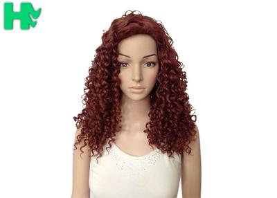 China Deluxe Kinky Curly Long Synthetic Wig 18 Inches High Heat Resistant Fiber for sale
