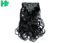 China Black Curly Synthetic Clip In Hair Extensions 100g 20 Inch Human Hair Wefts for sale