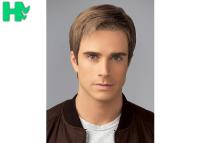 China Simple Fluffy Men Hair Wig Short Straight Capless 100% Heat Resistant Fiber 8 inch 58g for sale