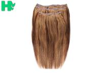 China Straight Colorful Clip On Synthetic Hair Extensions 100% High Temperature Wire 8-30 Inch Full Head for sale
