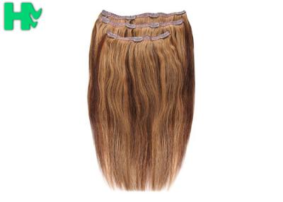 China Straight Colorful Clip On Synthetic Hair Extensions 100% High Temperature Wire 8-30 Inch Full Head for sale