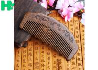 China Coffee Sandalwood Hairdressing Comb Anti Static Solid Wood Carving 13cm Length for sale