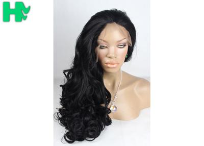 China Long Black Curly Front Lace Wig High Temperature Fiber Wig 8-30 Inch 130-180% Density for Black Women for sale