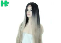 China Mixed Color Synthetic Front Lace Wig No Shedding No Tangle 8-30 Inch High Temperature Fiber for sale