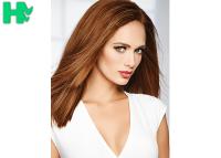 China Brown Color Synthetic Front Lace Wig High Temperature Fiber Straight Hair 8-30 Inch for sale