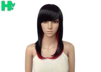 China Black T Red Color 16 Inches Long Synthetic Wig High Heat Resistant Lace For Girls for sale