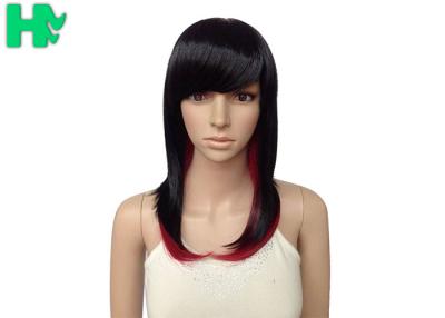 China Black T Red Color 16 Inches Long Synthetic Wig High Heat Resistant Lace For Girls for sale