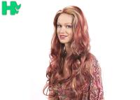 China Multi Layered Long Curly Synthetic Lace Front Wig 22 Inch Soft Tangle Free Full Cap for sale