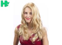 China 22 Inch Heat Resistant Fiber Long Curly Hair Wig Blonde Color for Office Lady for sale