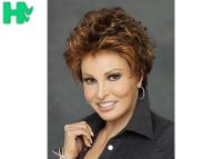 China Soft Smooth Short Synthetic Wig Brown Multi Layered 100g Heat Resistant Fiber for sale
