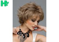 China 12 Inch Synthetic Hair Curly Short Blonde Wig Heat Resistant Fiber for Women for sale