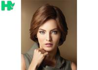 China Silky Straight Wave Multi Layer Short Synthetic Wig Dark Brown Color 6-28 Inch for Women for sale