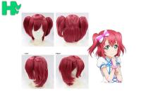 China Synthetic Cosplay Wig Red Colored Party Wig for Women 120g Free Size for sale