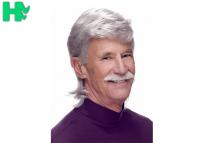 China Synthetic Short Old Man Wig Natural Wave 10 Inch 80-150g Headpiece Hair for sale