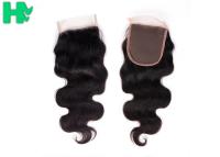 China 100% Human Hair Body Wave Closure 4x4 Weft Extension 8-30 Inch Virgin Unprocessed for sale