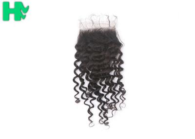 China 100% Human Hair Deep Wave Closure Natural Black Brazilian Lace Closure 8-30 Inch for sale