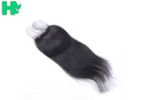 China 8A Grade Brazilian Straight Lace Closure 4x4 Human Hair Extensions Natural Black 8-30 Inch for sale