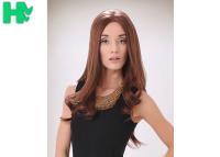 China 22 Inch Heat Resistant Synthetic Wig for Women Brown No Lace 180g for sale