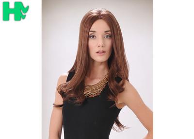 China 22 Inch Heat Resistant Synthetic Wig for Women Brown No Lace 180g for sale