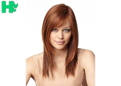 China Red Synthetic Hair Wig 16 Inch Heat Resistant Fiber Non Lace Ladies Wig for sale