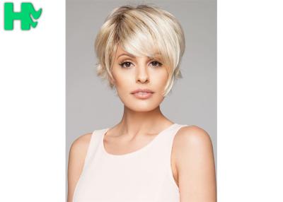 China Light Blonde Synthetic Short Wig 8 Inches Heat Resistant Fiber Natural Look for sale