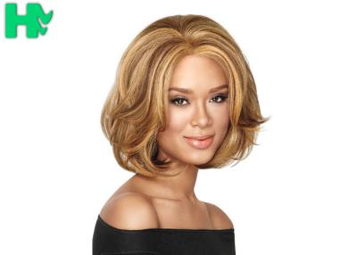 China Synthetic 12 Inch Deep Blonde High Temperature Fiber Wig 120g Heat Resistant for sale