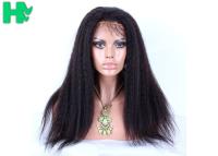China Kinky Straight 24 Inch Synthetic Wig 1B Black Free Part Heat Resistant Fiber for sale