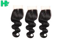 China Body Wave Human Hair Closure Piece 4x4 Middle Part Remy Virgin Hair Extensions 8-20 Inch for sale