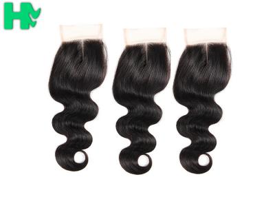 China Body Wave Human Hair Closure Piece 4x4 Middle Part Remy Virgin Hair Extensions 8-20 Inch for sale
