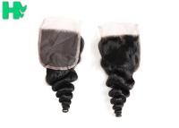 China Brazilian Loose Wave Virgin Human Hair Closure 4x4 Free Part 9A 10A 8-20 Inch for sale