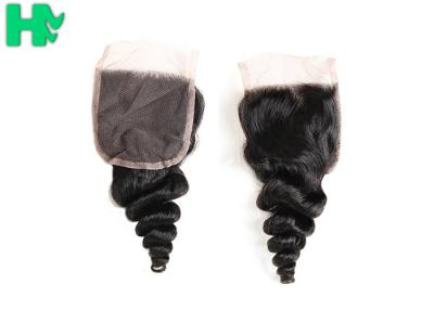 China Brazilian Loose Wave Virgin Human Hair Closure 4x4 Free Part 9A 10A 8-20 Inch for sale