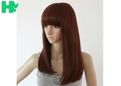 China Glueless Net Headgear Long Straight Synthetic Wig 22 Inch Heat Resistant Fiber for Women OEM for sale