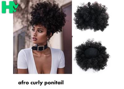 China Black Synthetic Afro Curly Hair Ponytail Extensions 8 Inch Heat Resistant Fiber for sale