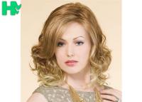 China Blond High Temperature Fiber Side Part Wave Synthetic Wig 30cm for Women for sale
