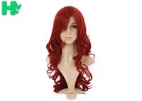 China 100% Heat Resistant Synthetic Fiber Long Wig Red for Cosplay Fashion Daily Use for sale