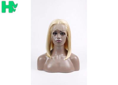China 613 Virgin Human Hair Front Lace Short Bob Wig 13x4 Lace Size Silky Straight for sale