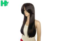 China HUANFEI 22 Inch Black Synthetic Full Lace Wig Natural Hairline Heat Resistant for sale
