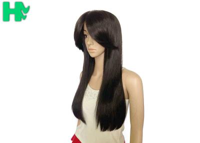 China HUANFEI 22 Inch Black Synthetic Full Lace Wig Natural Hairline Heat Resistant for sale