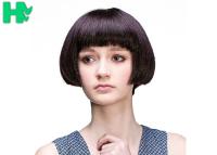China Synthetic Heat Resistant Choppy Bob Wig 8 Inch with Bangs Natural Hairline for sale