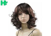 China Kanekalon Fiber Synthetic Short Curly Wig 8-30 Inch for Women Black White for sale