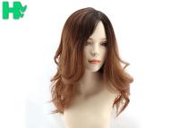 China Two Tone Color Deep Wave Synthetic Wig for Women 14-16 Inches Long Side Part Bang for sale