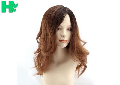 China Two Tone Color Deep Wave Synthetic Wig for Women 14-16 Inches Long Side Part Bang for sale