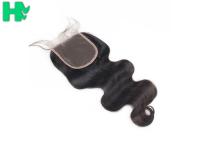 China Grade 9A Brazilian Virgin Human Hair Lace Closure 4x4 Bleached Knots Body Wave 6-18 Inch for sale