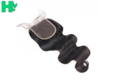 China Grade 9A Brazilian Virgin Human Hair Lace Closure 4x4 Bleached Knots Body Wave 6-18 Inch for sale