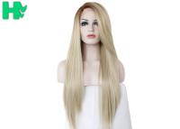 China Half Hand Tied Cosplay Sexy Light Yellow Synthetic Wig 26 Inch for Adult Makeup for sale