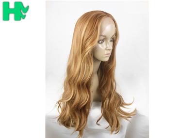 China Golden Color Long Synthetic Wig for Girls Adjustable Cap Size 30pcs MOQ for sale