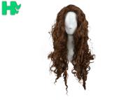 China Curly Colorful Long Synthetic Wig 26 Inch High Temperature Flame Retardant Material for sale