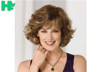 China Short Blonde Curly Synthetic Wig for Black Women 180% Density High Temp Fiber for sale