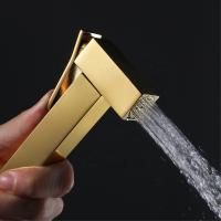 China Gold Bathroom Cleaning Tool Toilet Bidet Diaper Spray Shower Head Nozzle Toilet Clean for sale