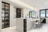 China Custom Finish Kitchen Cabinet Modern Design Furniture with Fireproof Boards Material for sale